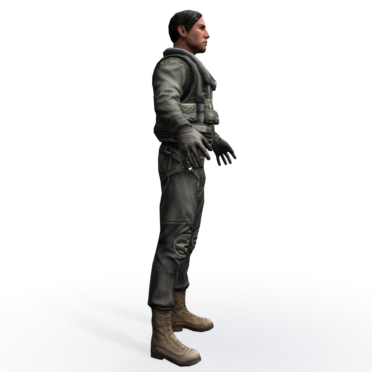army pilot real-time 3d model