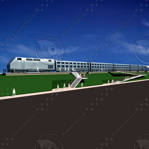 3d train station 01 model