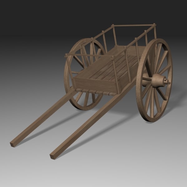 red river cart 3d model