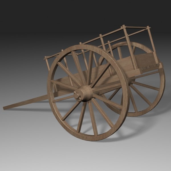red river cart 3d model
