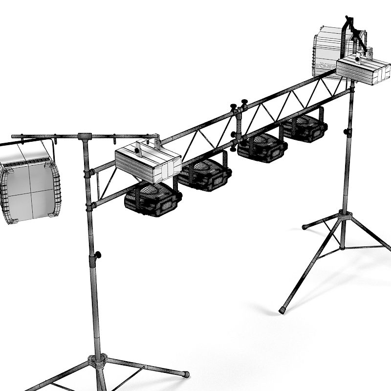 3d model of dj lighting package