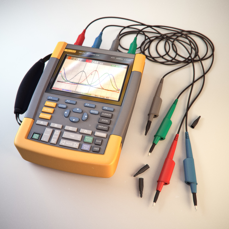 multimeter fluke 190-204 3d model