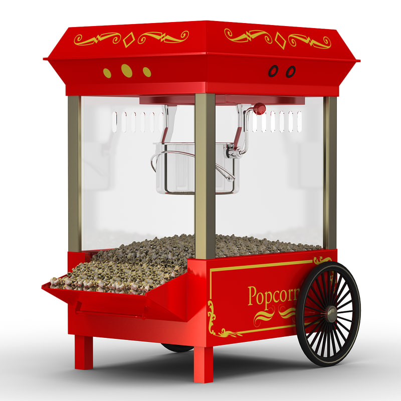 3d popcorn machine 3 model