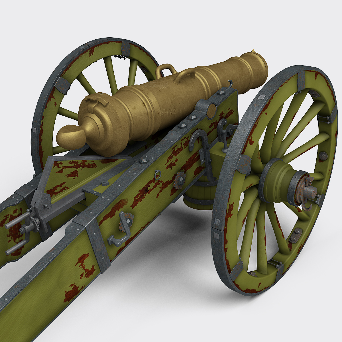 3d model cannon licorne howitzers