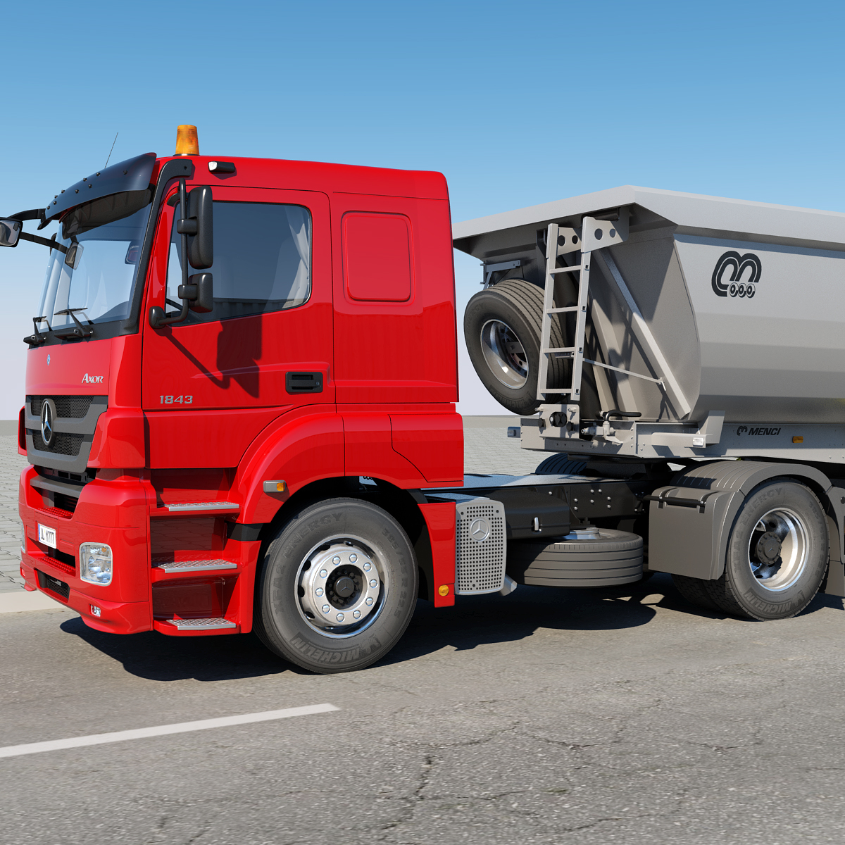3d mercedes-benz axor 1843 tipper model