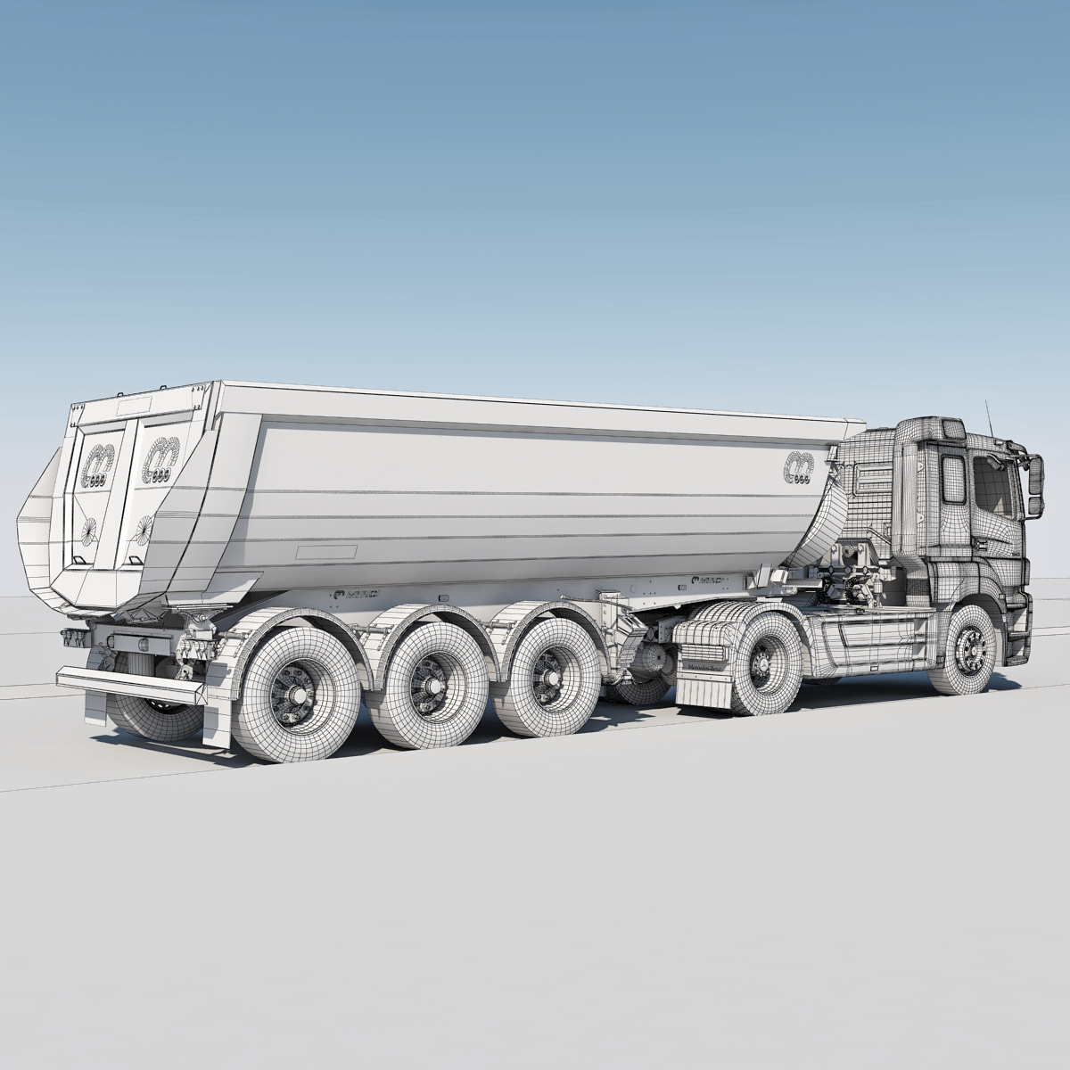 3d mercedes-benz axor 1843 tipper model