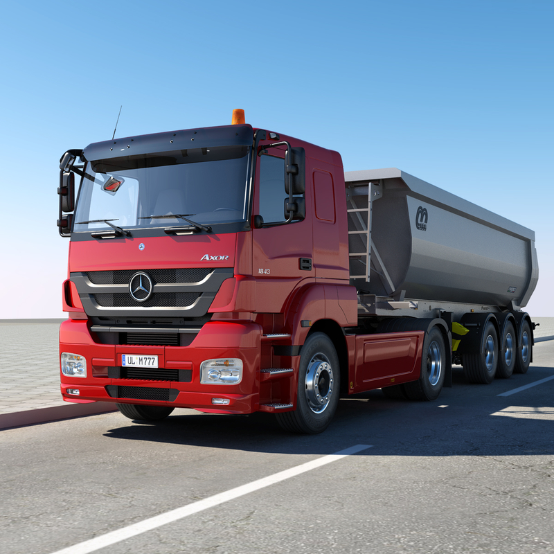 3d mercedes-benz axor 1843 tipper model