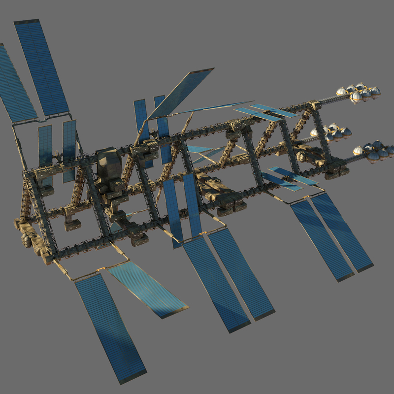 3d model sci-fi station space