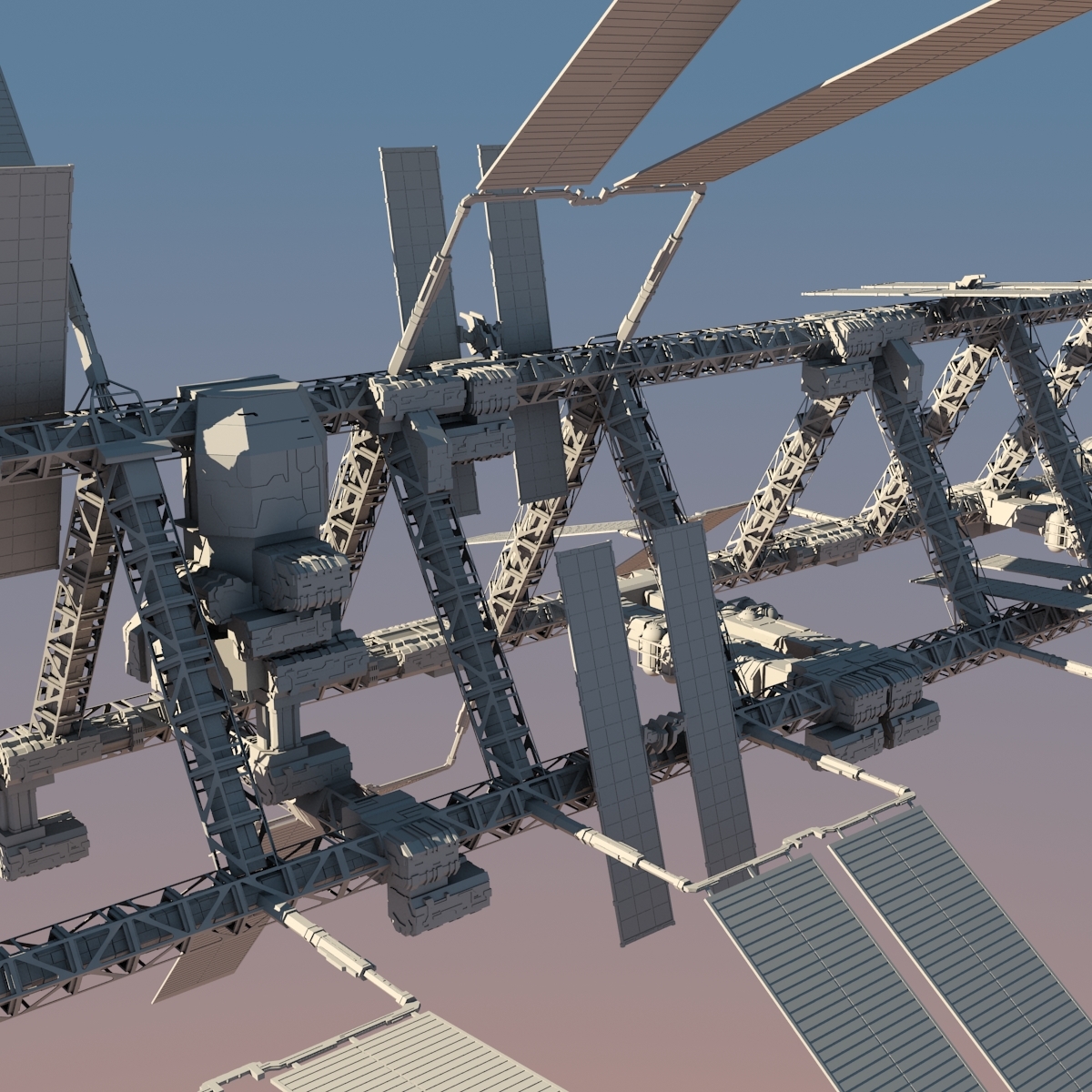 3d model sci-fi station space