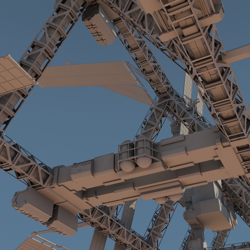 3d model sci-fi station space