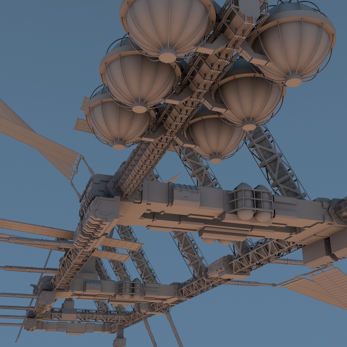 3d model sci-fi station space