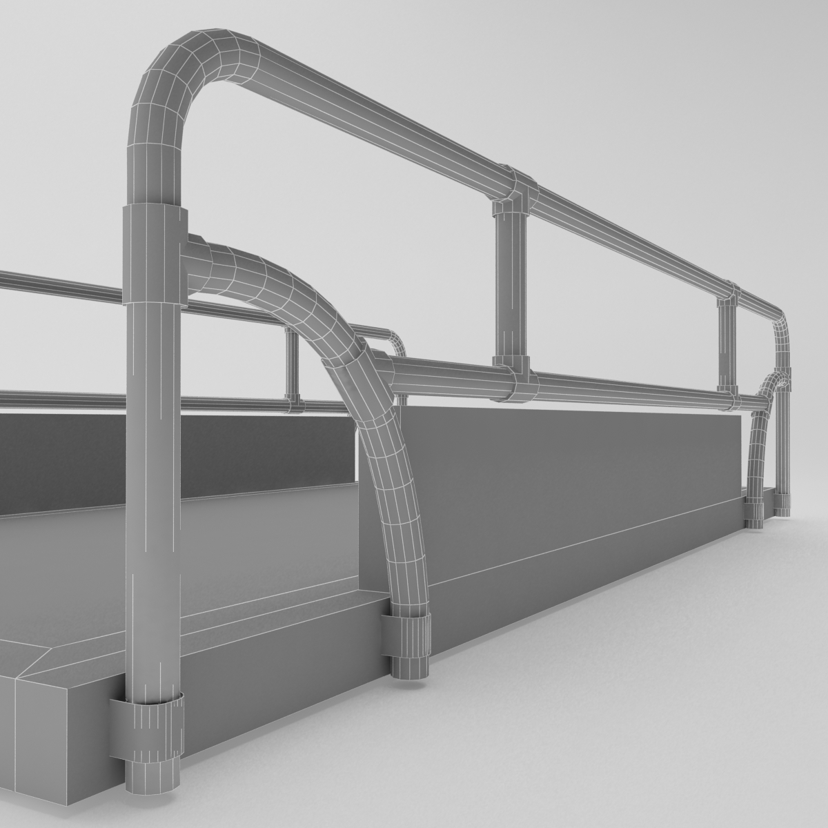 modular industrial catwalk 3d model