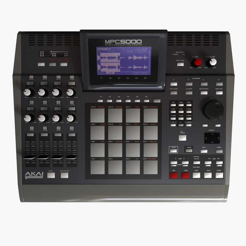 akai mpc 5000 3d obj