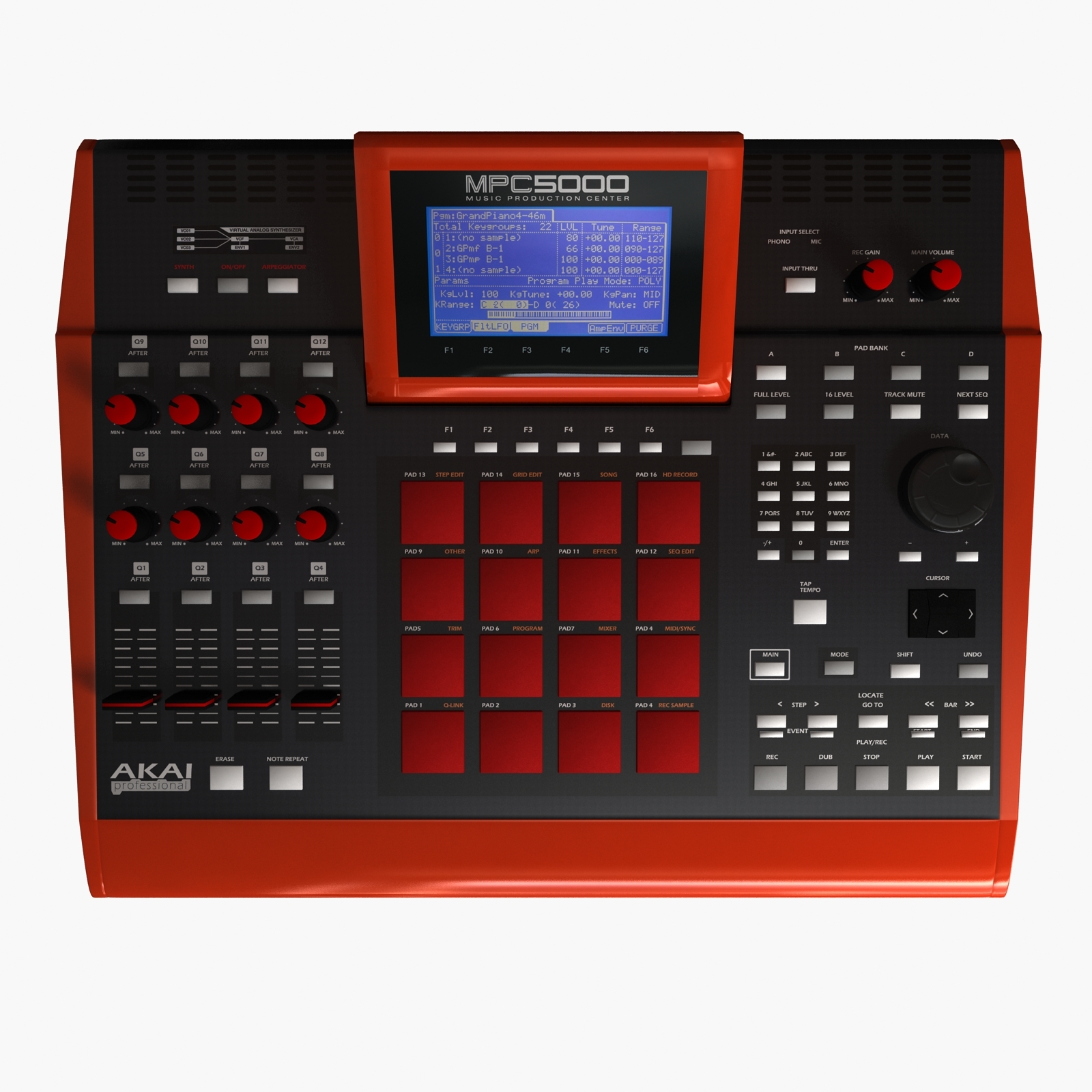 akai mpc 5000 3d obj