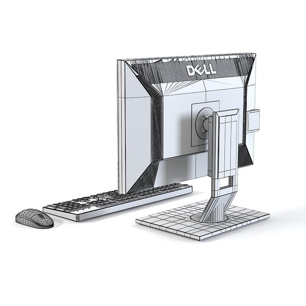 dell lcd monitor keyboard 3d model