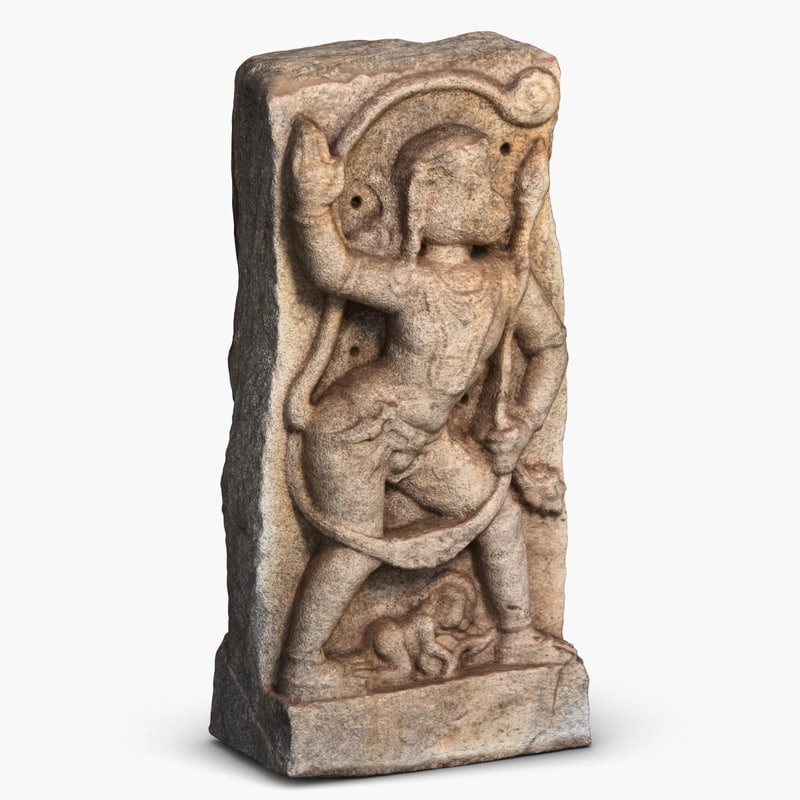 hanuman bas relief hampi 3d max
