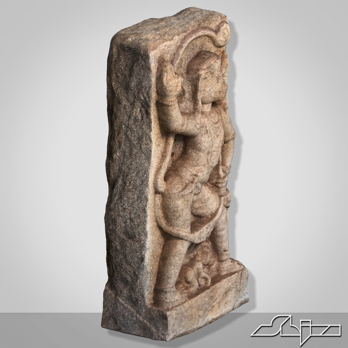 hanuman bas relief hampi 3d max