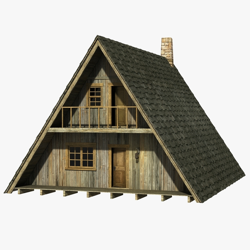 a-frame house 3d obj
