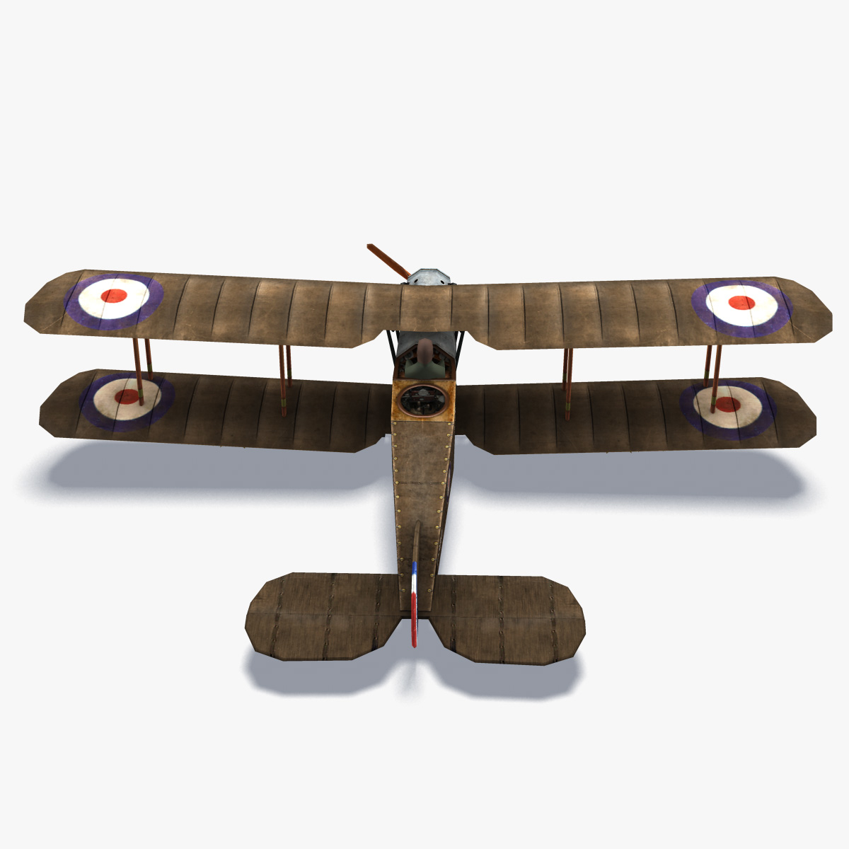 bristol biplane aircraft 3d model