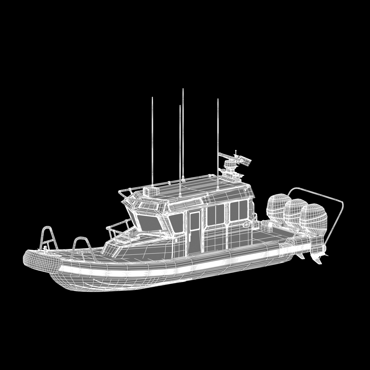 3d interceptor class safe boat model
