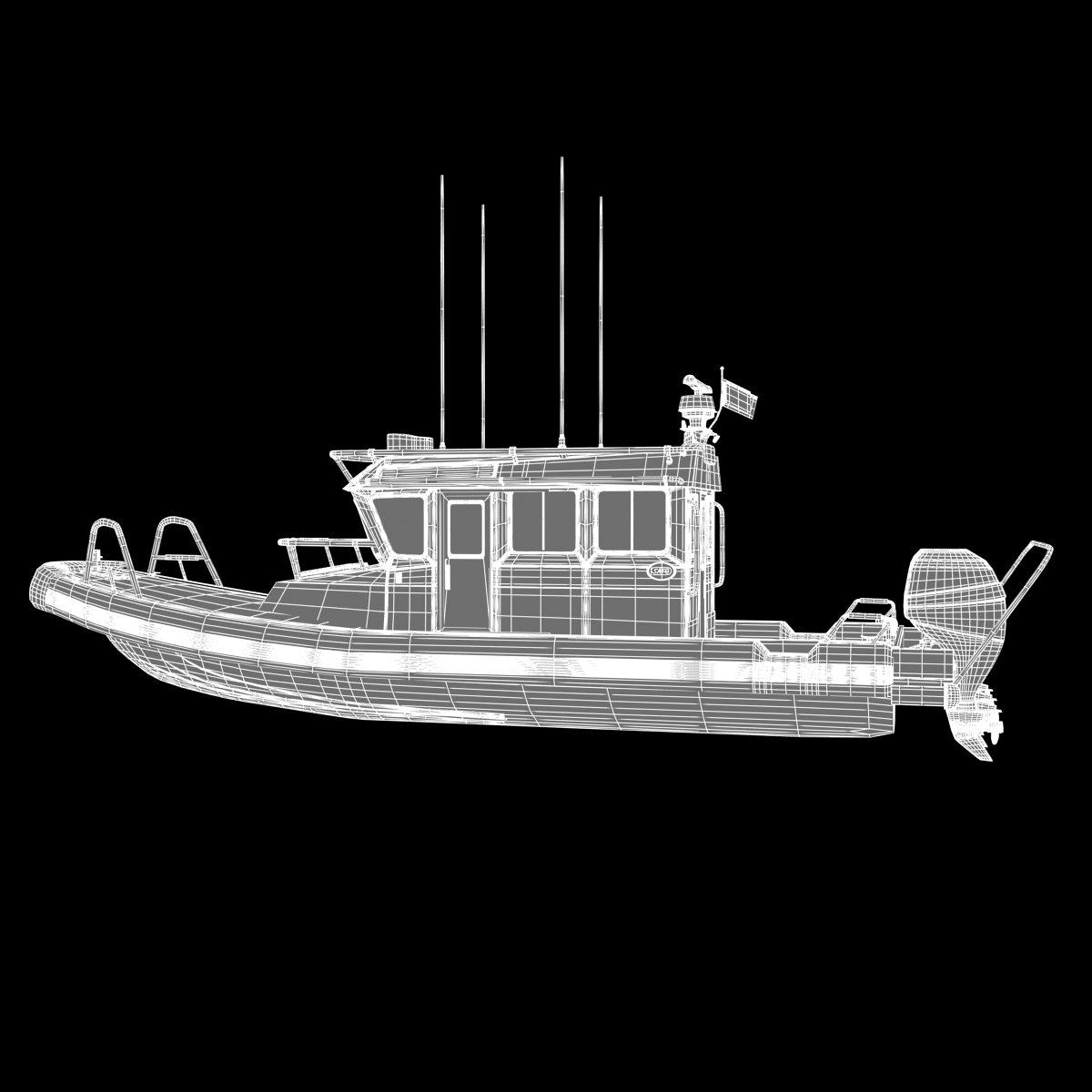 3d interceptor class safe boat model