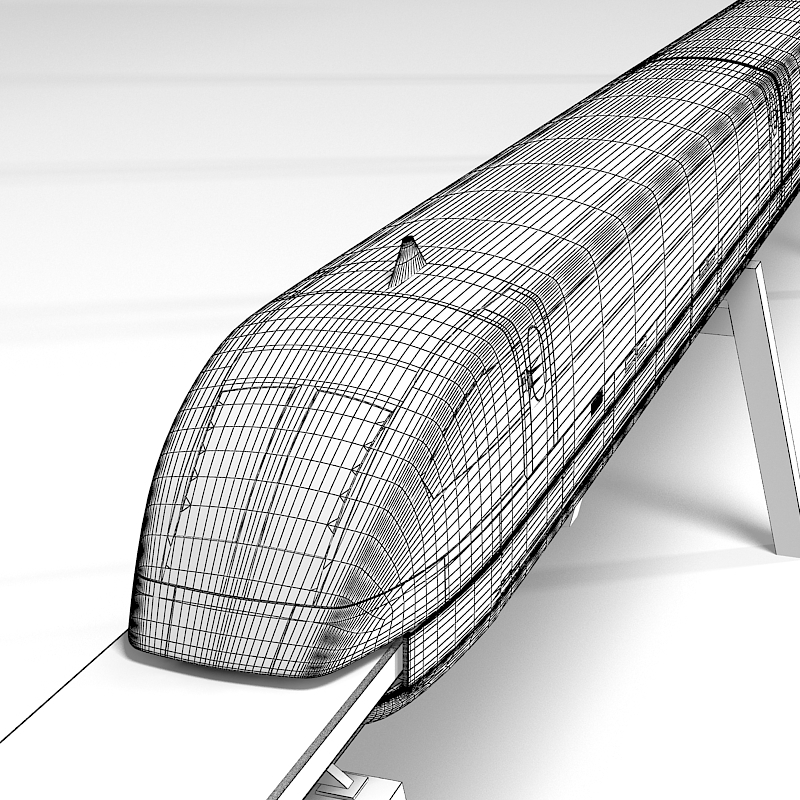 maglev train magnetic 3d max