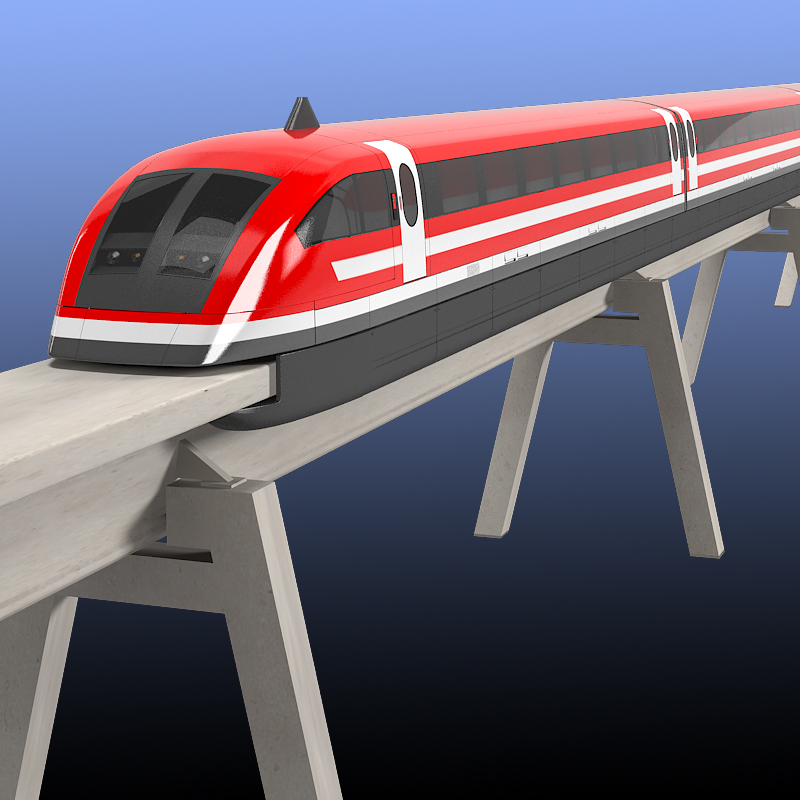 maglev train magnetic 3d max