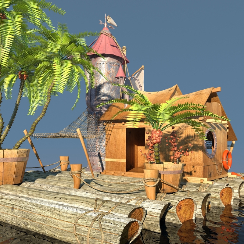 3ds max raft house