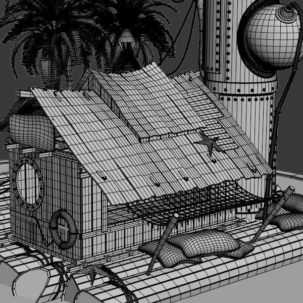 3ds max raft house