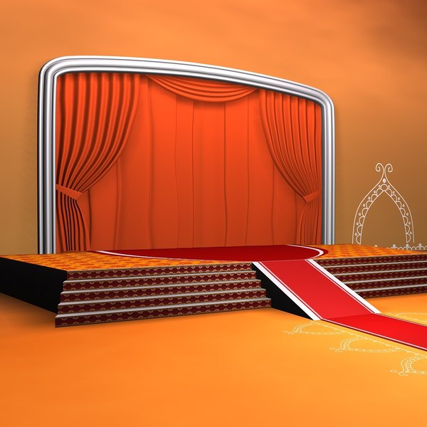 red carpet stage 3d model