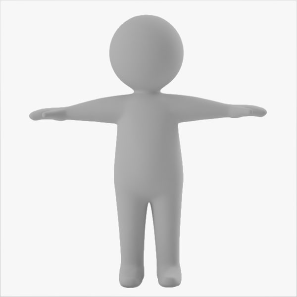 3d model white man