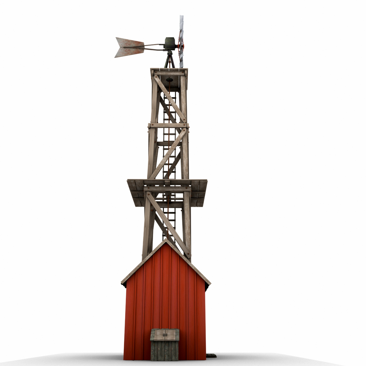 3d farm building windmill wind model