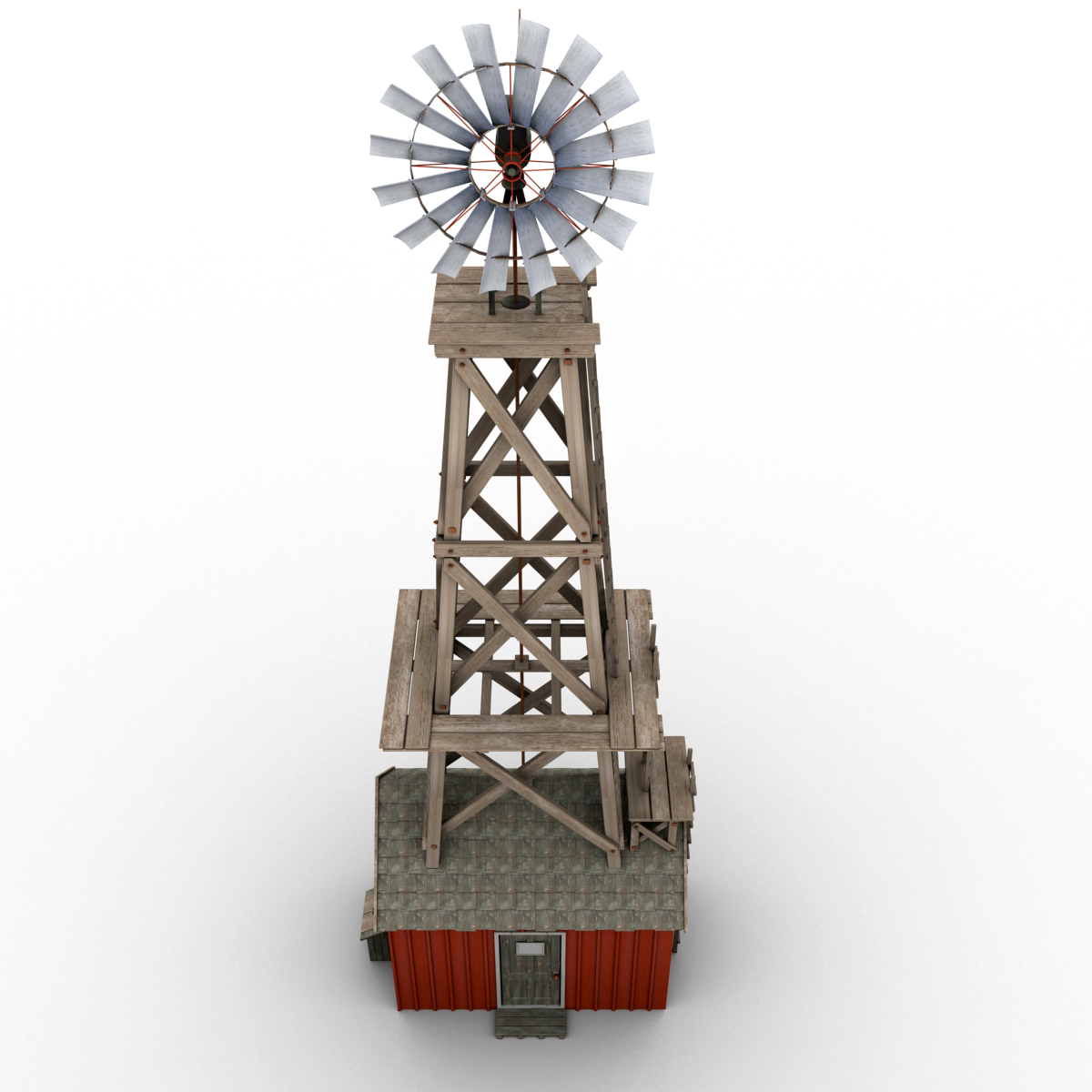 3d farm building windmill wind model