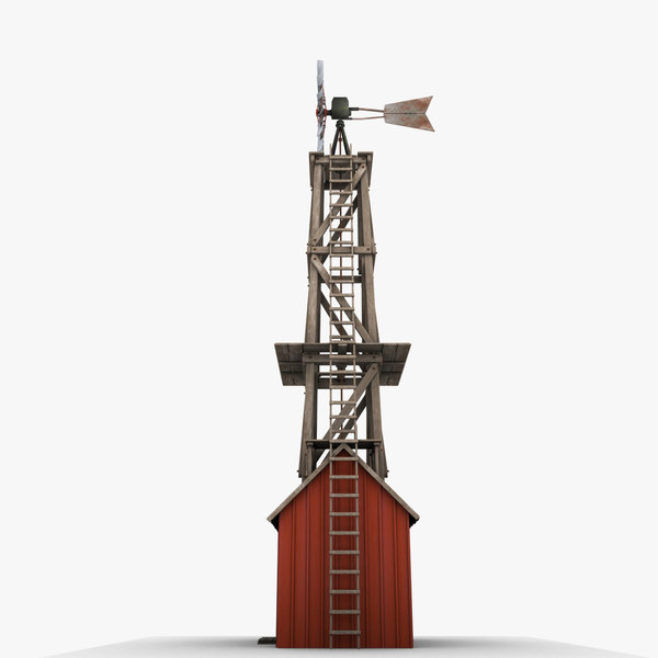 3d farm building windmill wind model
