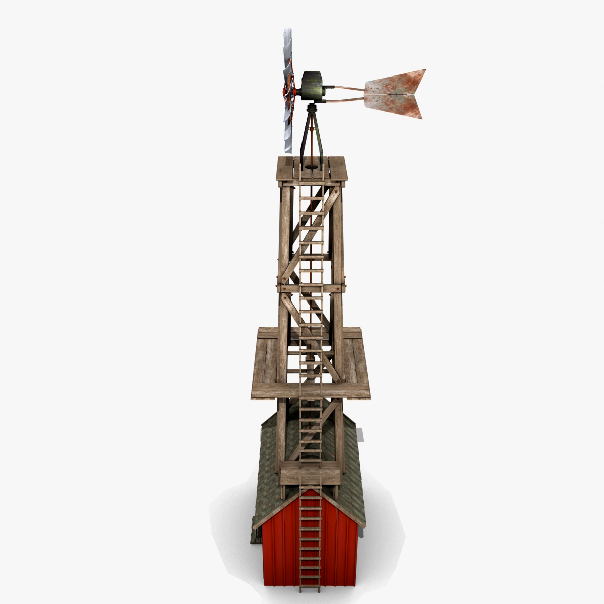 3d farm building windmill wind model