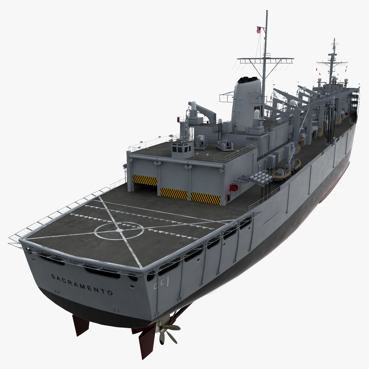 uss support ship sacramento 3d max
