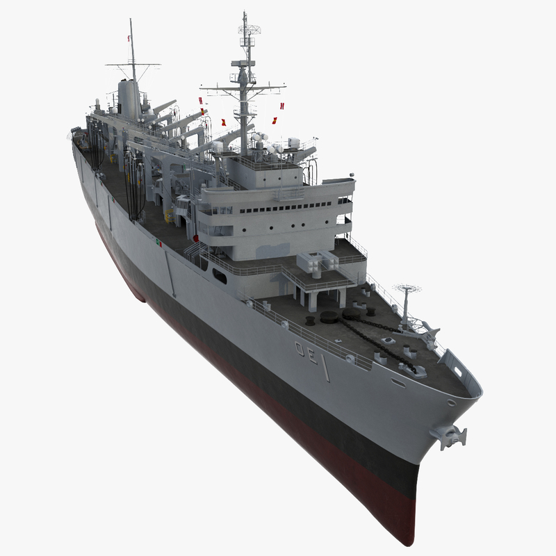uss support ship sacramento 3d max