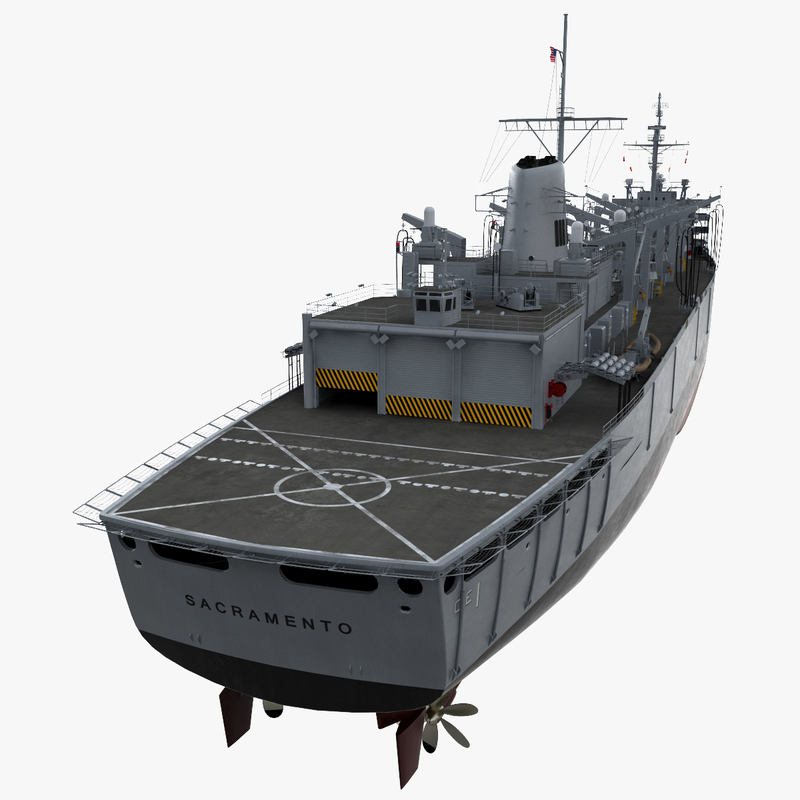uss support ship sacramento 3d max