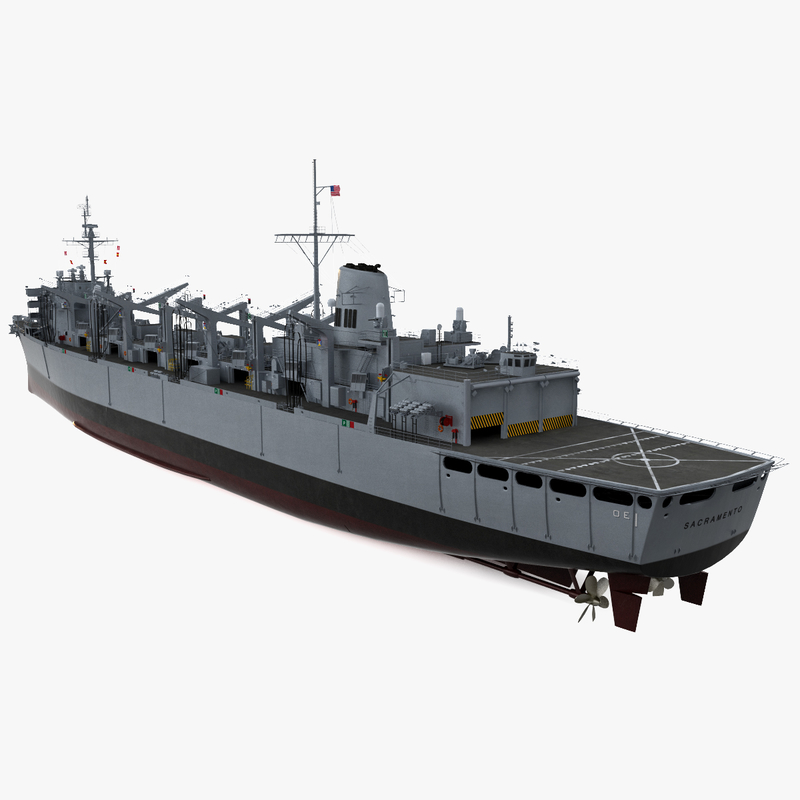 uss support ship sacramento 3d max