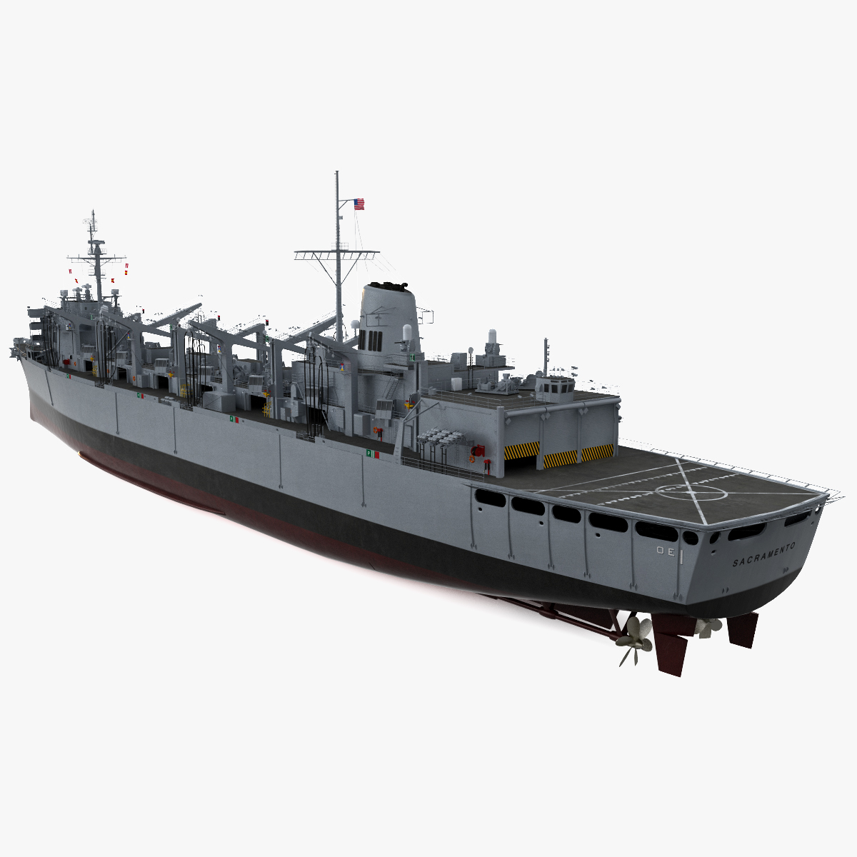 uss support ship sacramento 3d max