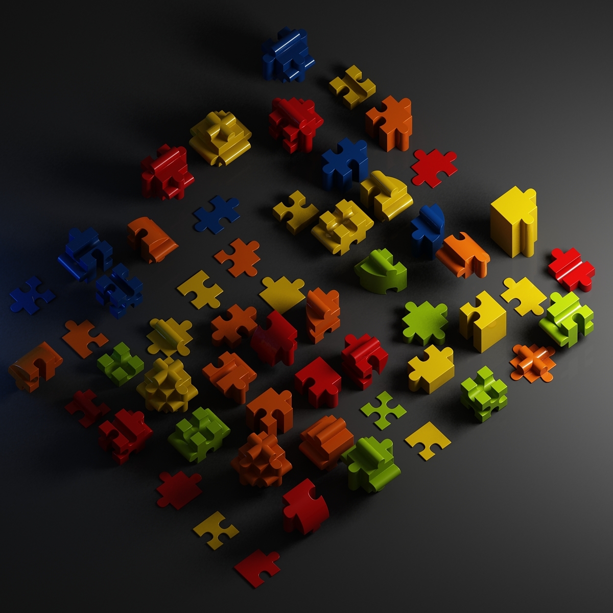3d model jigsaw puzzle building blocks