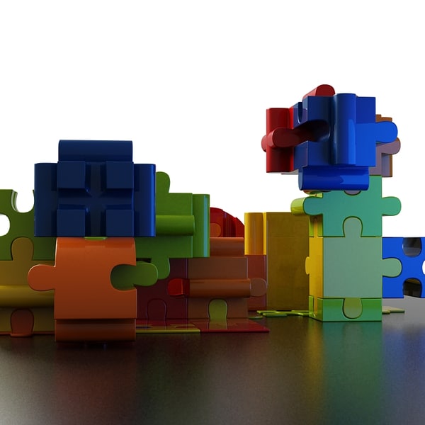 3d model jigsaw puzzle building blocks