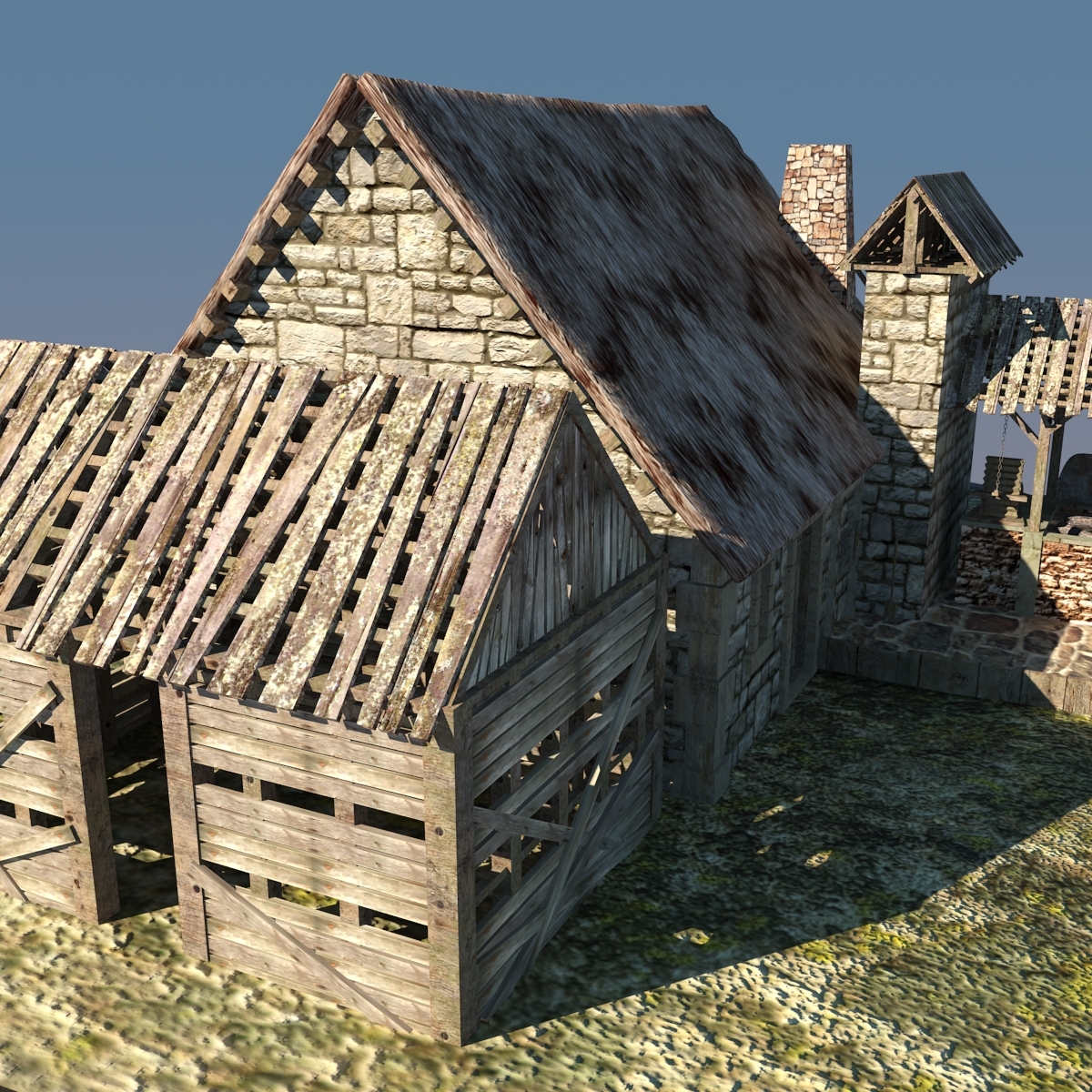 3dsmax medieval blacksmith house