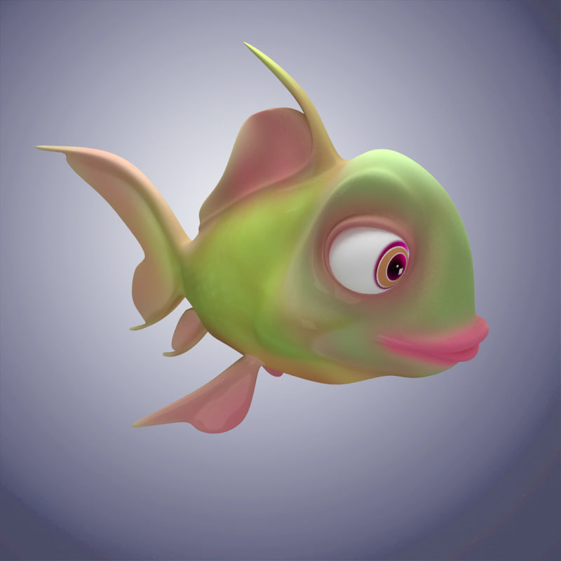 cartoon fish 3d model