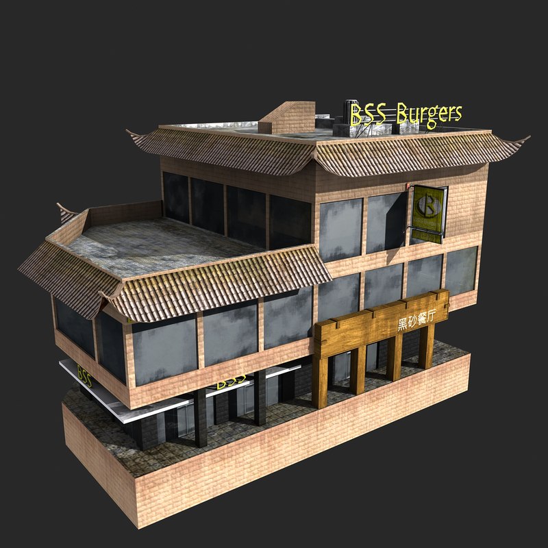 fast-food restaurant 3d model