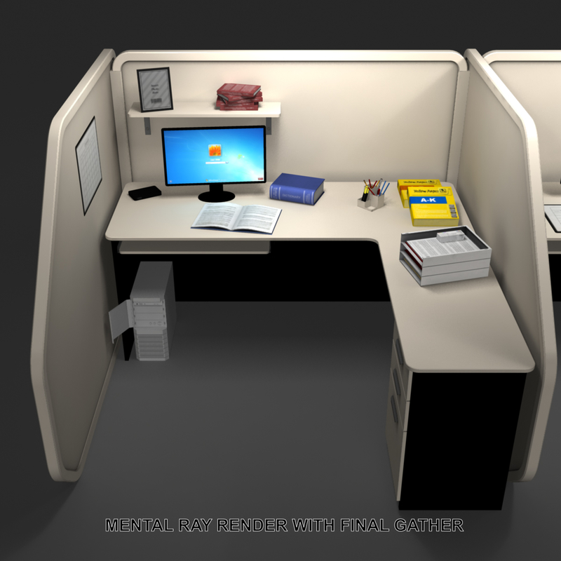 3d model office cubicle