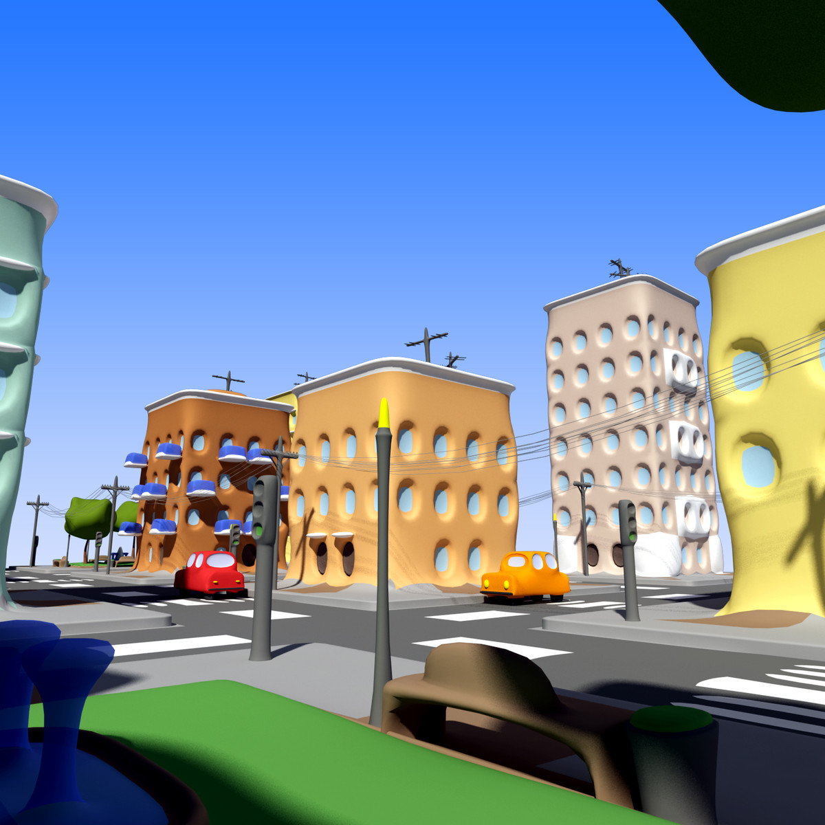 cartoon city building blocks 3d max