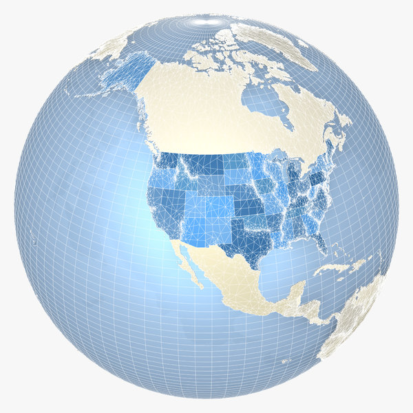 planet earth united states 3d model