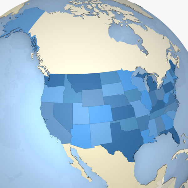 planet earth united states 3d model