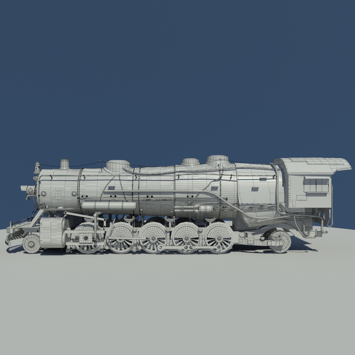 3d train locomotive model